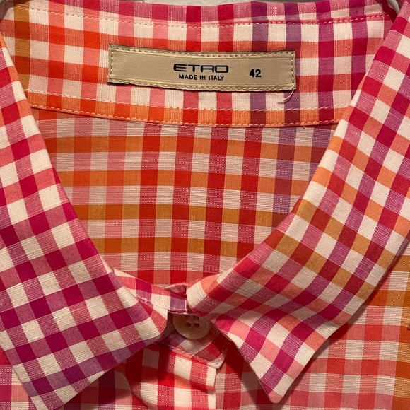 Etro | Tops | Etro Plaid Blouse | Poshmark